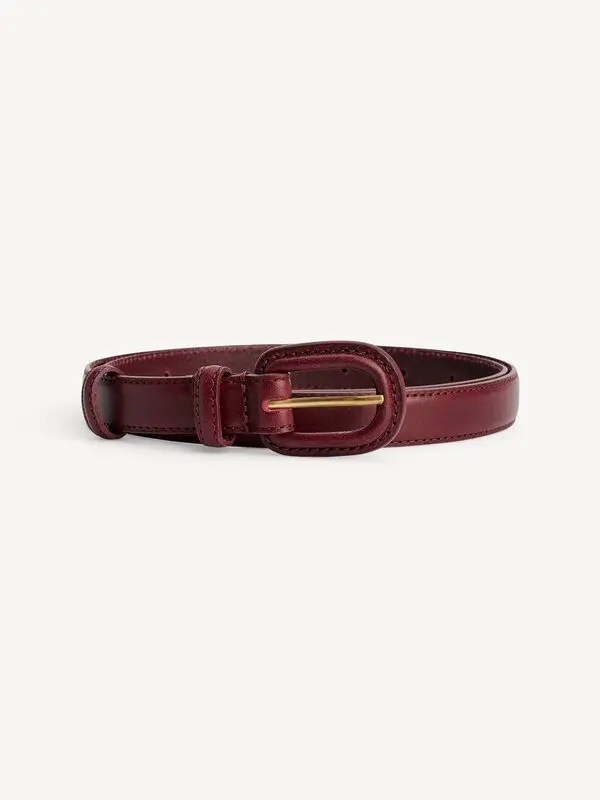 BY MALENE BIRGER Salio Leather Belt - Cabernet