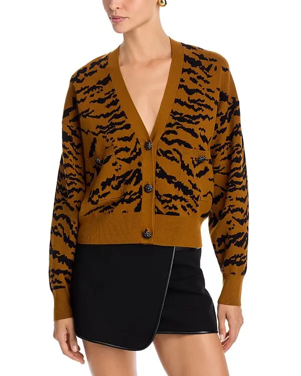 Essentiel Antwerp Tiger Print Cardigan - Cinnamon
