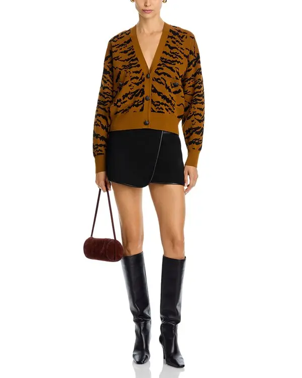 Essentiel Antwerp Tiger Print Cardigan - Cinnamon