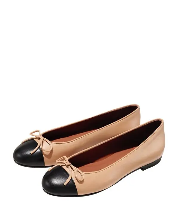 MARGAUX LONNBERG The Cap-toe Demi Flats - Dune And Black