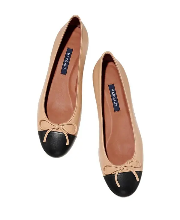 MARGAUX LONNBERG The Cap-toe Demi Flats - Dune And Black