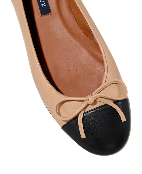 MARGAUX LONNBERG The Cap-toe Demi Flats - Dune And Black