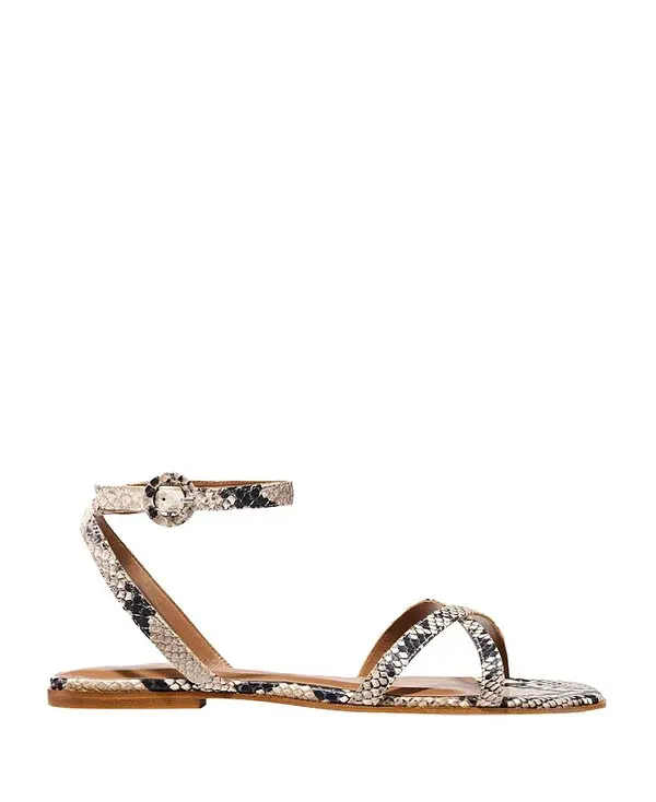 MARGAUX LONNBERG The Flat Sandals - Natural Python Embossed