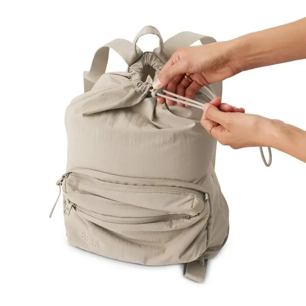Beis Air Collection Compactible Backpack - Oat | Editorialist display picture 2
