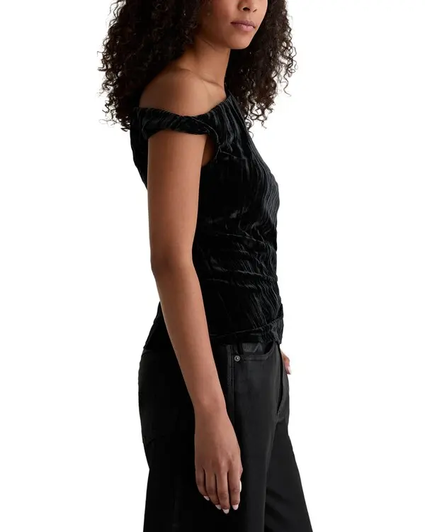 Ag Asymmetric One Shoulder Top - Super Blac