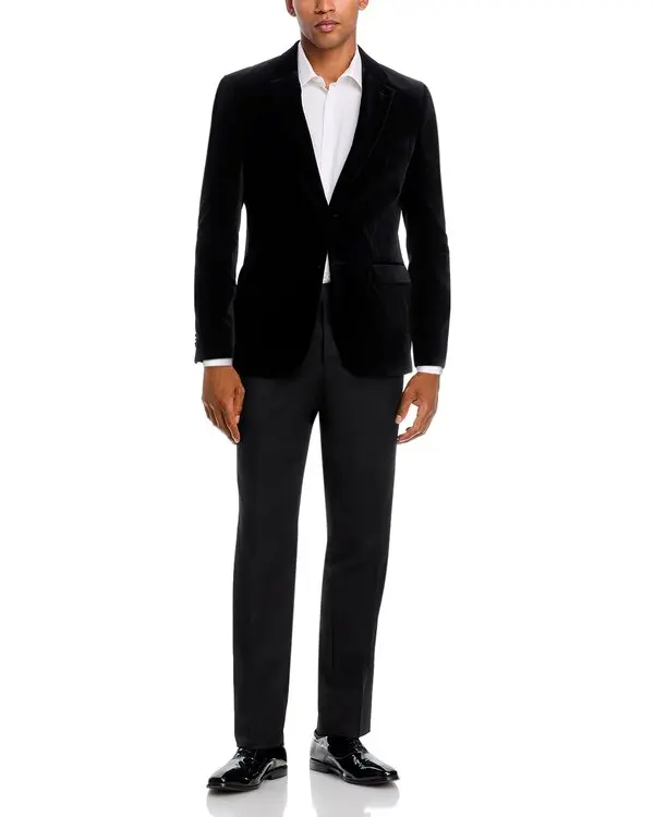 Hugo Arti Slim Fit Velvet Dinner Jacket - Black