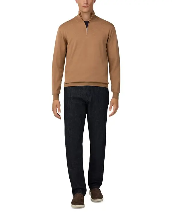 Boggi Milano Extra Fine Merino Wool Half Zip Sweater