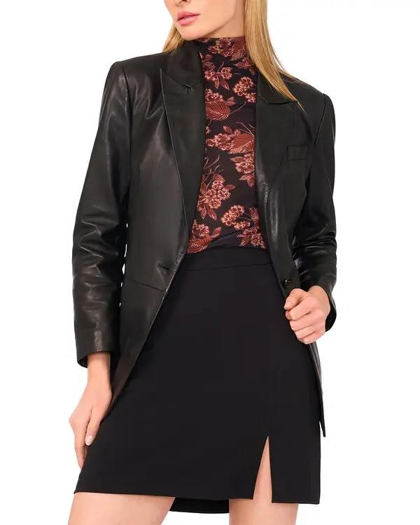Ted Baker London Leather Single-breasted Blazer
