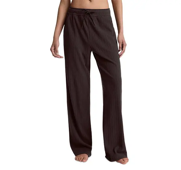 Beyond Yoga Breathe Easy Ribbed Pants - Dark Chocolate