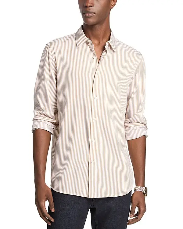 Michael Kors Classic Stripe Button Up Shirt - Khaki