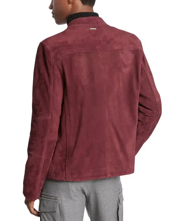 Michael Kors Suede Racer Jacket - Oxblood