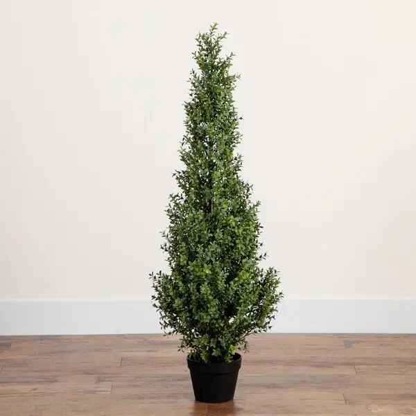 NEARLY NATURAL 4' Uv Resistant Artificial Boxwood Topiary Tree