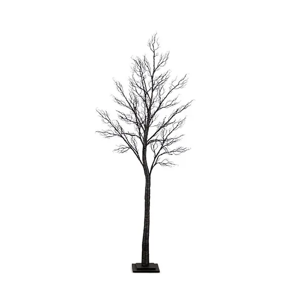 NEARLY NATURAL 7' Pre-lit Halloween Minimalist Twig Artificial Fall Tree - Brown