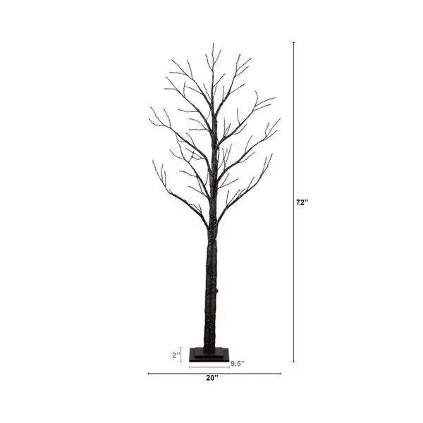 NEARLY NATURAL 6' Pre-lit Artificial Halloween Twig Tree