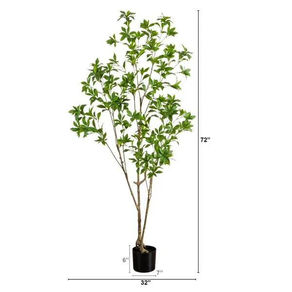 NEARLY NATURAL 6' Artificial Minimalist Japanese Pieris Tree