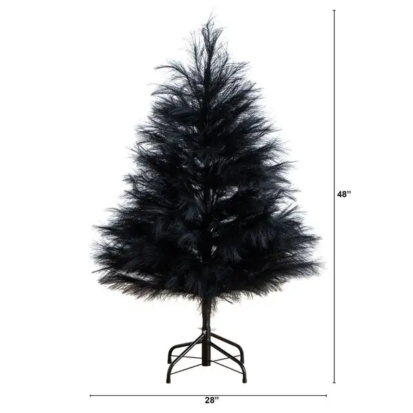 NEARLY NATURAL 4' Artificial Halloween Pampas Grass Christmas Tree