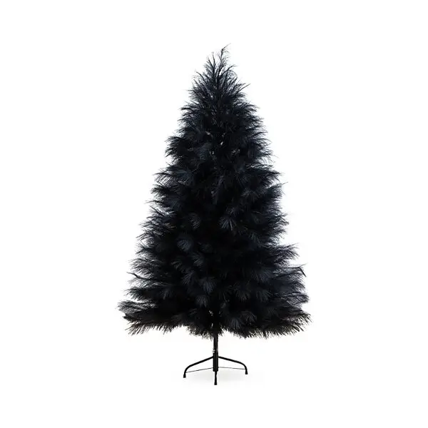 NEARLY NATURAL 6' Artificial Halloween Pampas Grass Christmas Tree - Black