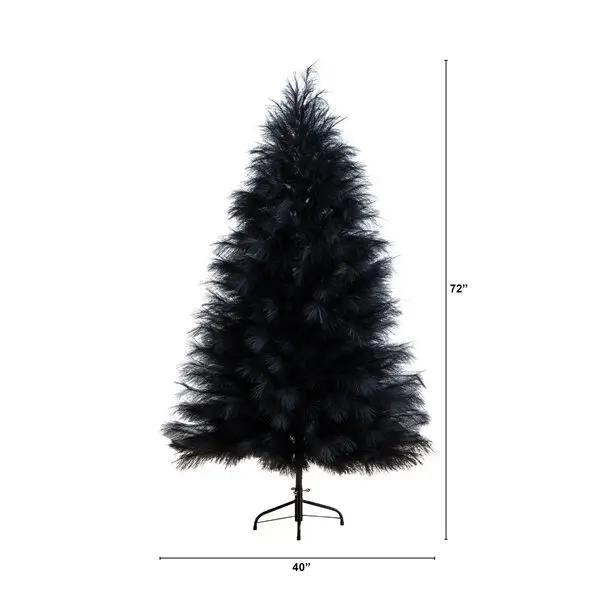 NEARLY NATURAL 6' Artificial Halloween Pampas Grass Christmas Tree