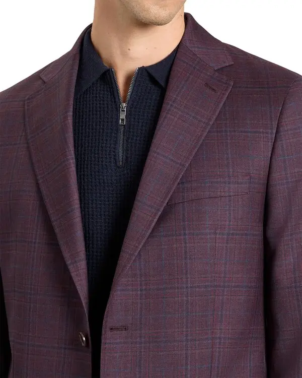 Ted Baker London Winfred Plaid Modern Fit Suit Jacket - Burgundy
