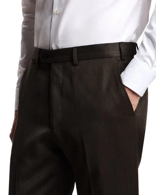 Emporio Armani Regular Fit Wool Trousers