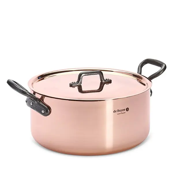 DE BUYER 8.5 Quart Covered Stew Pan - Copper