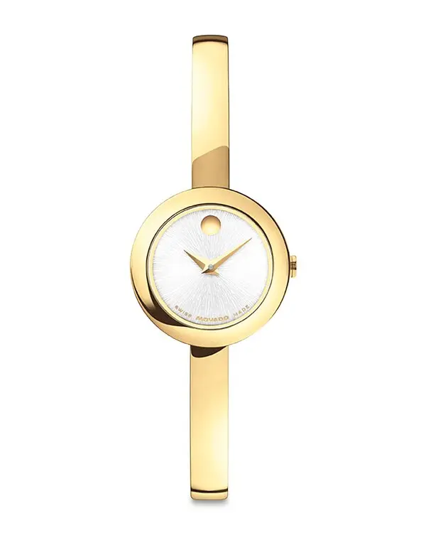 Movado Museum Bangle Bracelet Watch - White/gold