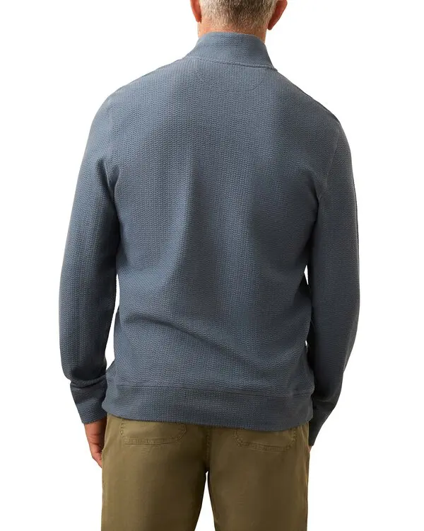 Faherty Brand Textured Knit Quarter Zip Sweater - Breaker Blue