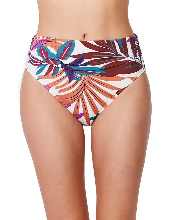 GOTTEX Plantopia Mid Rise Shirred Bikini Bottom - Multi
