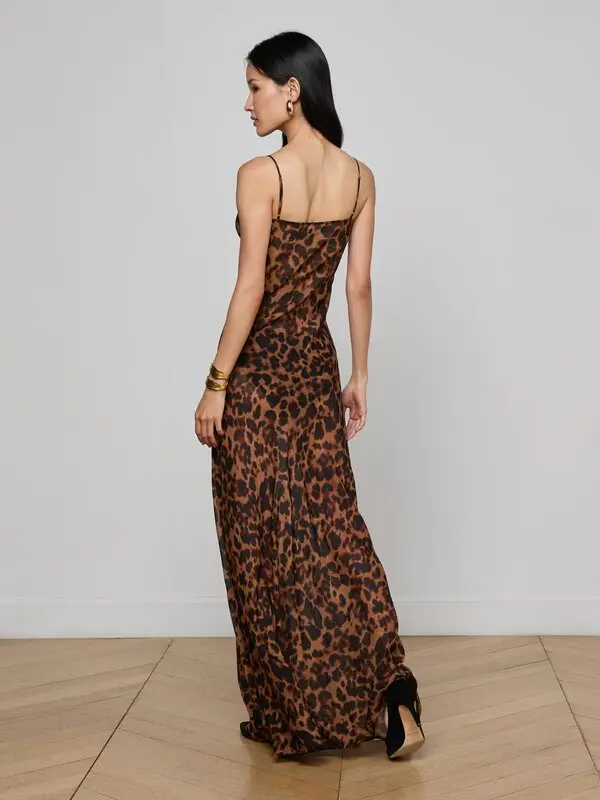 animal print semi formal dresses Zapakasa Women Black and Brown Leopard Print Midi Work Dress Pencil Square  Neck Backless Semi Formal Dress main image 0