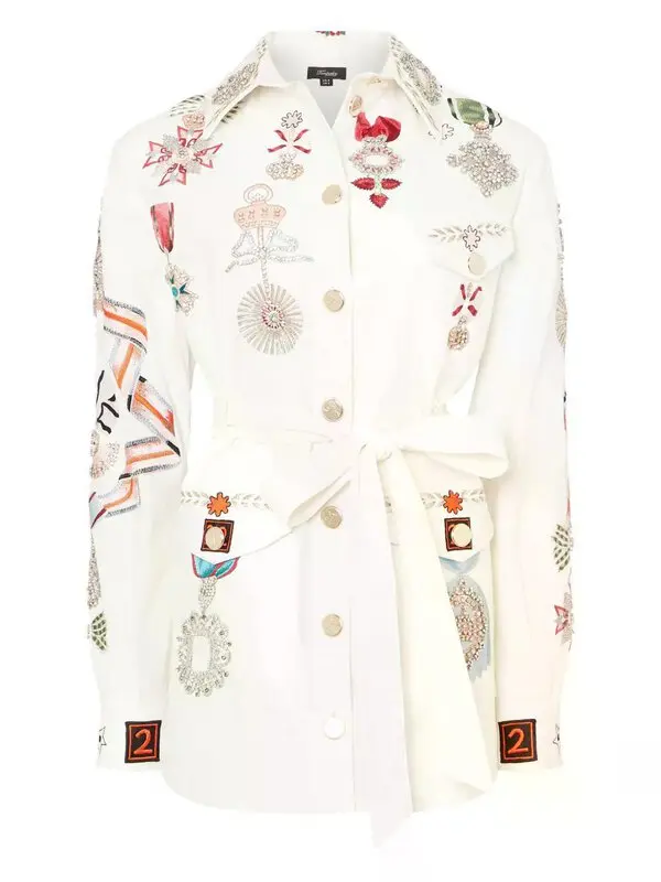 TEMPERLEY LONDON Diamantine Shirt Jacket - White