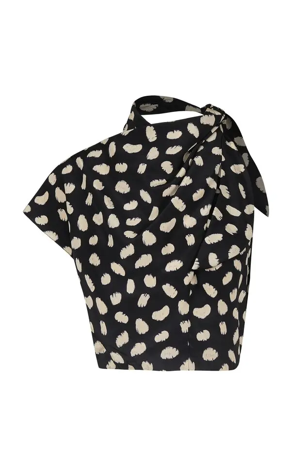 Johanna Ortiz Evening Current Silk Crop Top - Print
