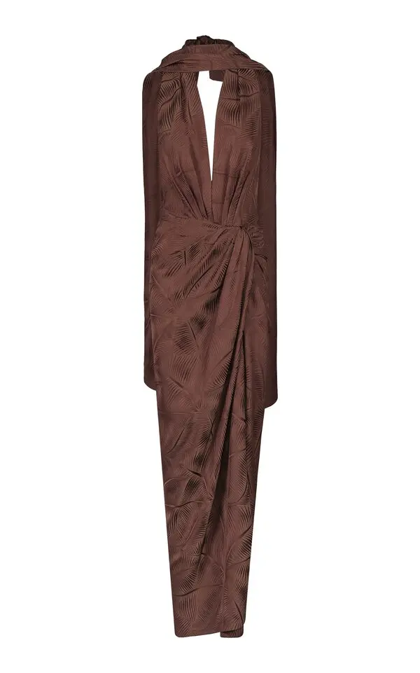 Johanna Ortiz Satin Maxi Dress - Brown