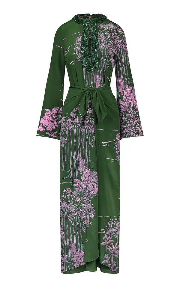 Johanna Ortiz Modern Landscape Silk Tunic Dress - Print