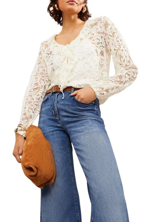 FRIENDS LIKE THESE Lace Ruffle Long Sleeve Top