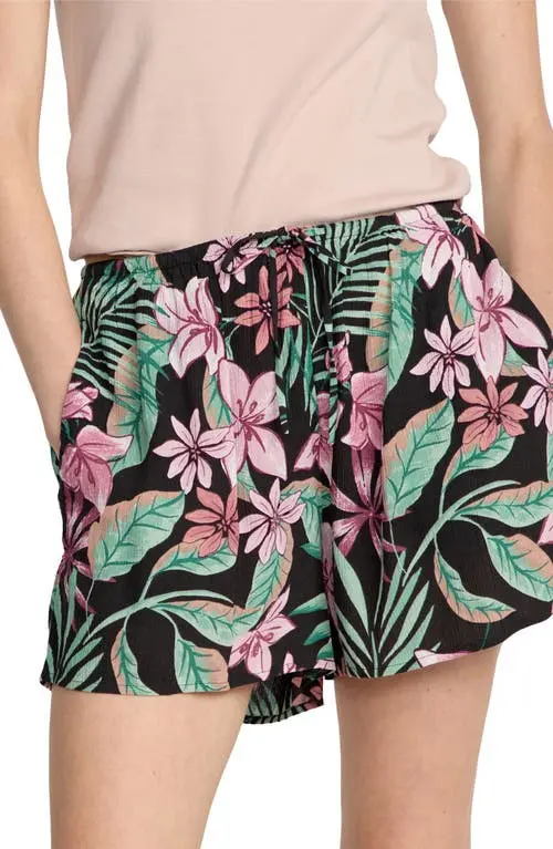 Volcom Boss Beach Printed Crinkled Shorts - Black Multi