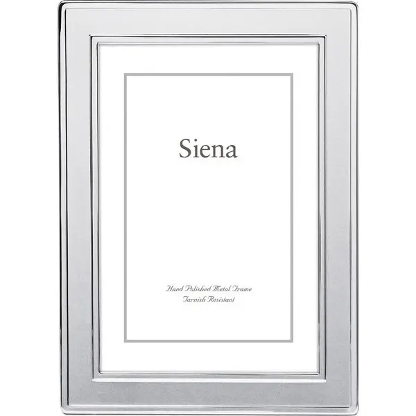 SIENA Double Border 5 X 7-inch Picture Frame - Silver