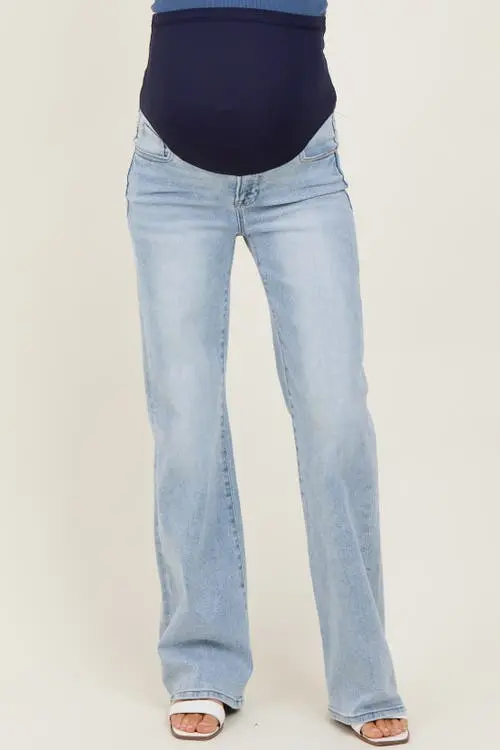 PINKBLUSH High Rise Wide Leg Maternity Jeans