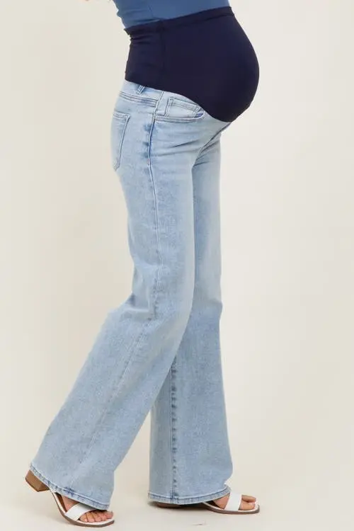 PINKBLUSH High Rise Wide Leg Maternity Jeans
