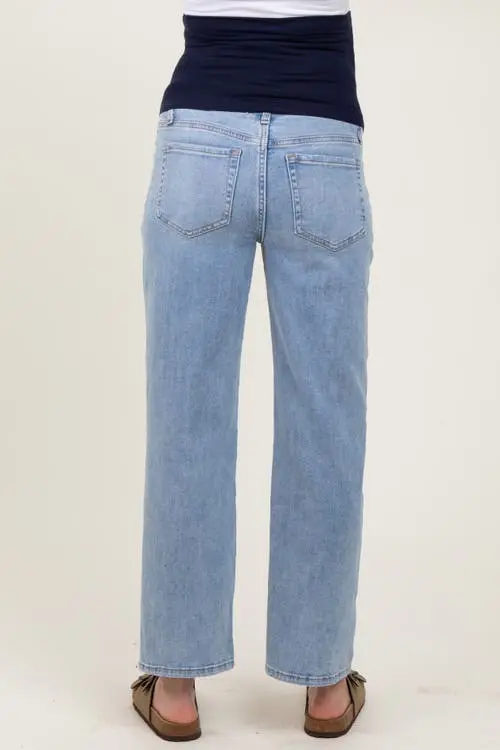 PINKBLUSH Straight Leg Ankle Maternity Jeans