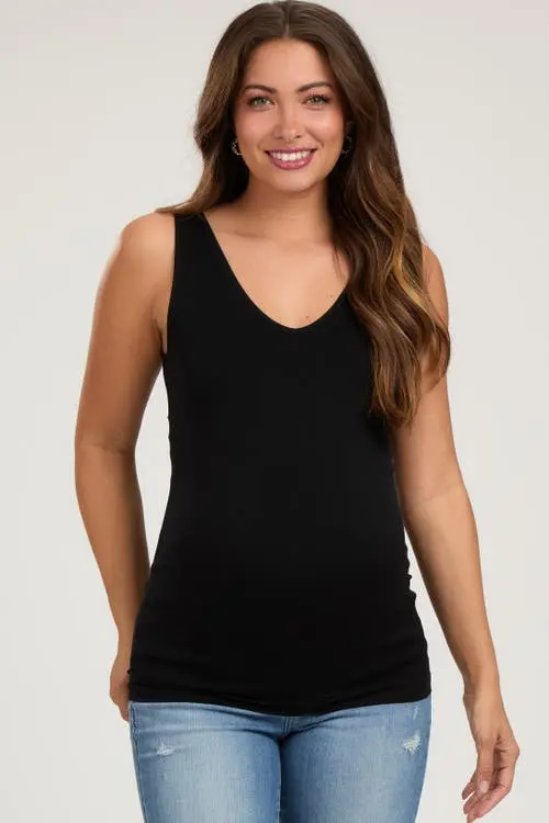 PINKBLUSH Sleeveless Fitted Maternity Tank Top