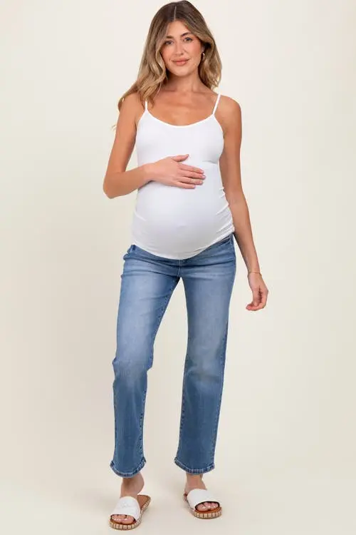 PINKBLUSH Maternity Cropped Straight Leg Jeans