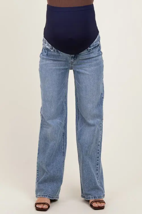PINKBLUSH Maternity Wide Leg Jeans