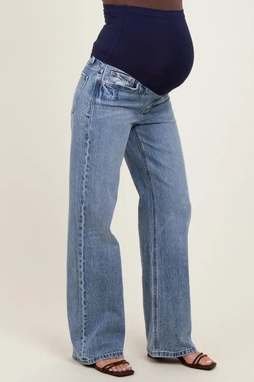 PINKBLUSH Maternity Wide Leg Jeans