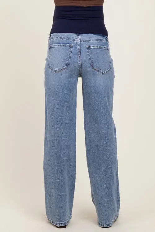 PINKBLUSH Maternity Wide Leg Jeans