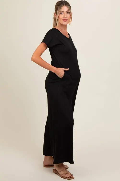 PINKBLUSH Ribbed Wide Leg Jumpsuit