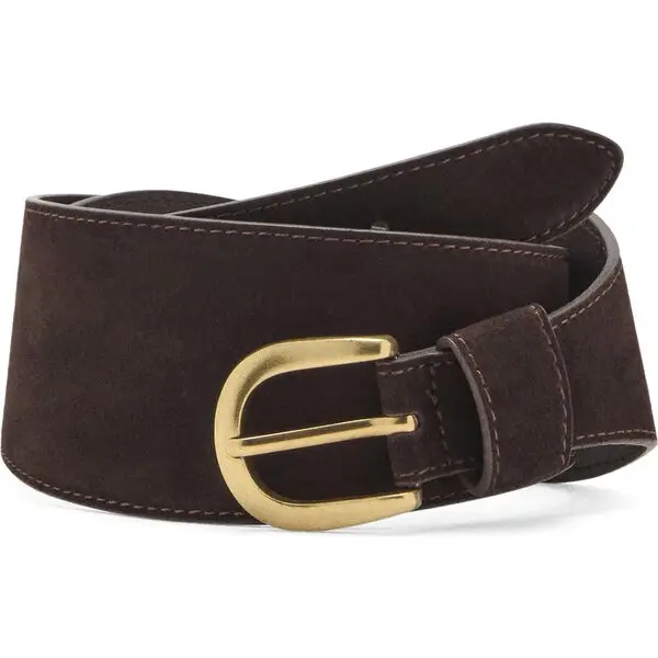 Mango Obi Suede Belt - Chocolate