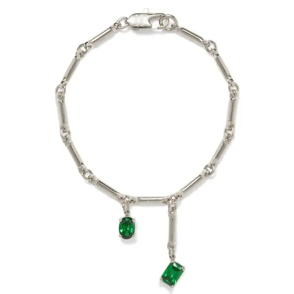 Lady Grey Ivy Charm Bracelet - Silver/green