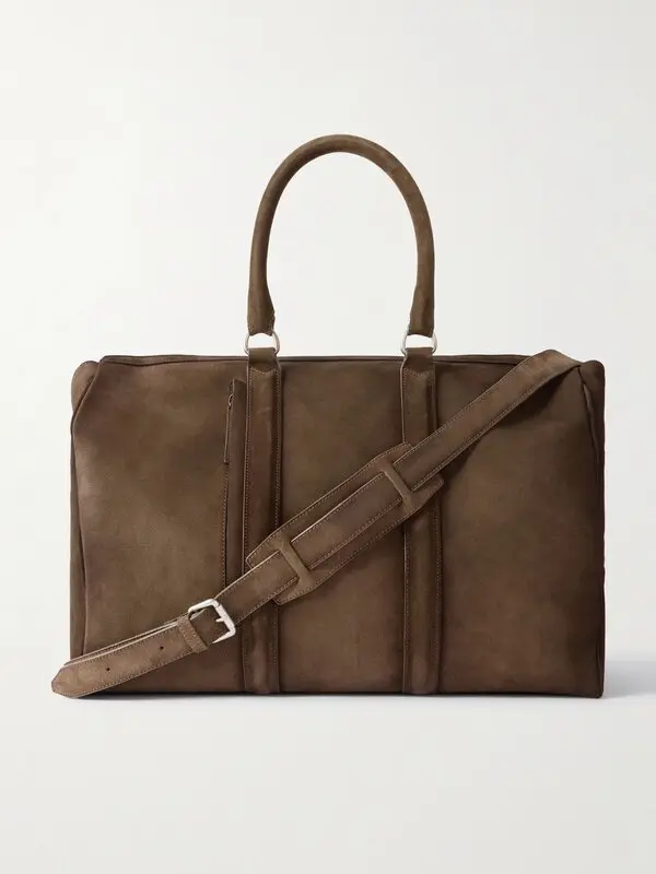 Officine Creative Quentin 009 Airbrushed Suede Weekend Bag - Brown