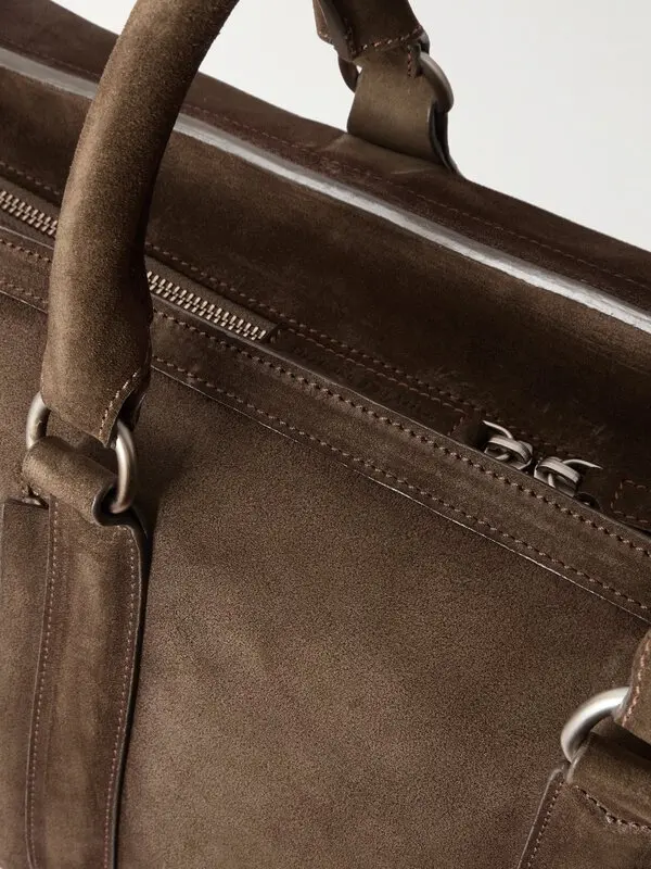 Officine Creative Quentin 009 Airbrushed Suede Weekend Bag - Brown