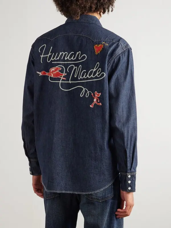 HUMAN MADE Embroidered Denim Shirt